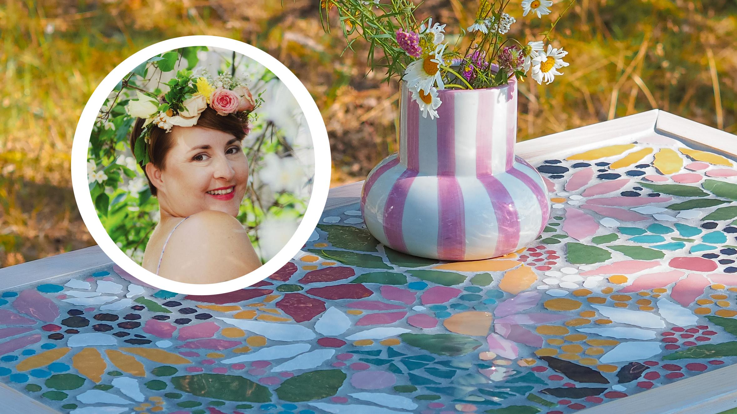 Marjut Ollilan mosaiikkipöytä | Kotona