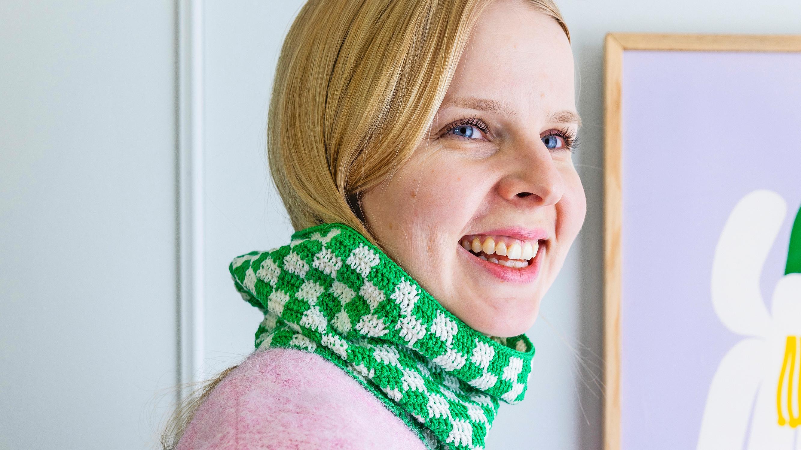 Virkattu ruutukauluri – katso ohje! | Kotivinkki