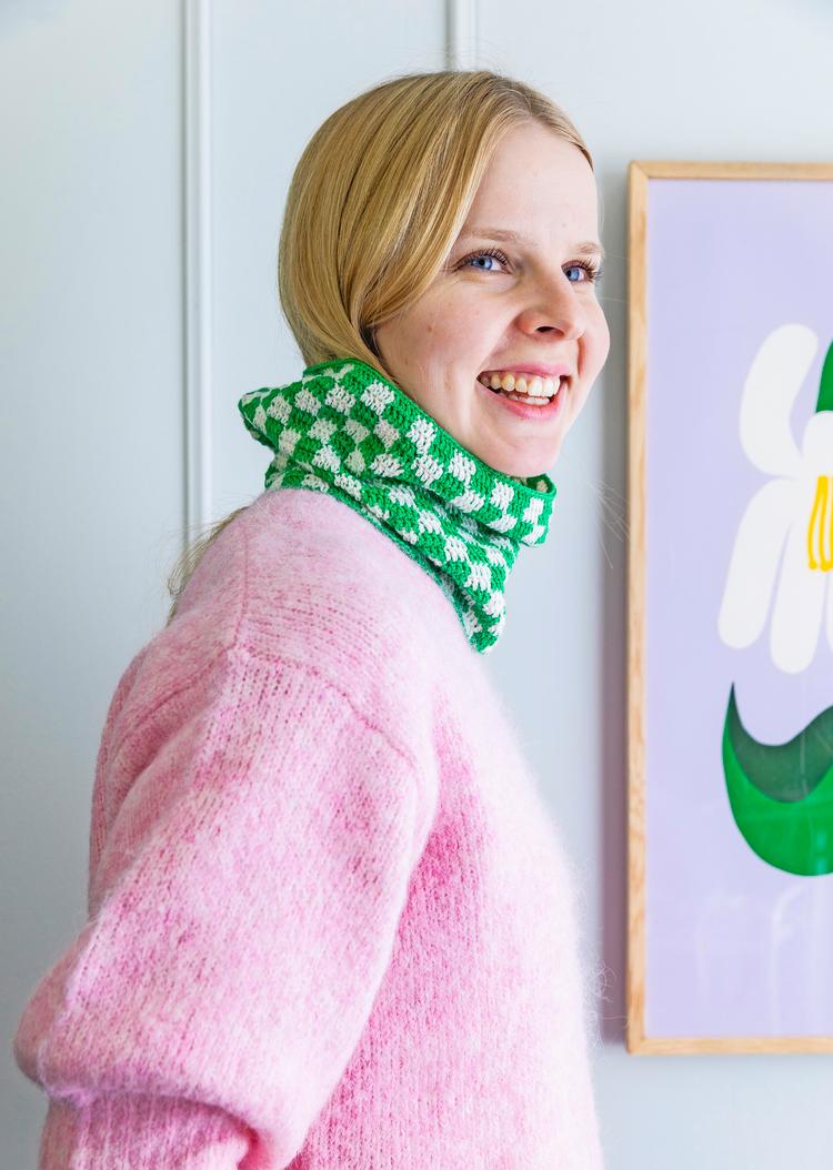 Virkattu ruutukauluri – katso ohje! | Kotivinkki