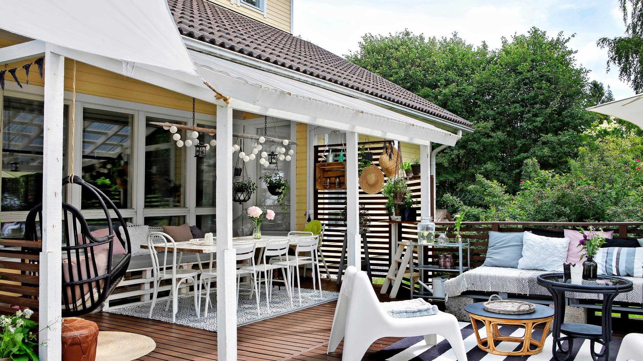 Omakotitalon katettu terassi Halikossa | Meillä kotona