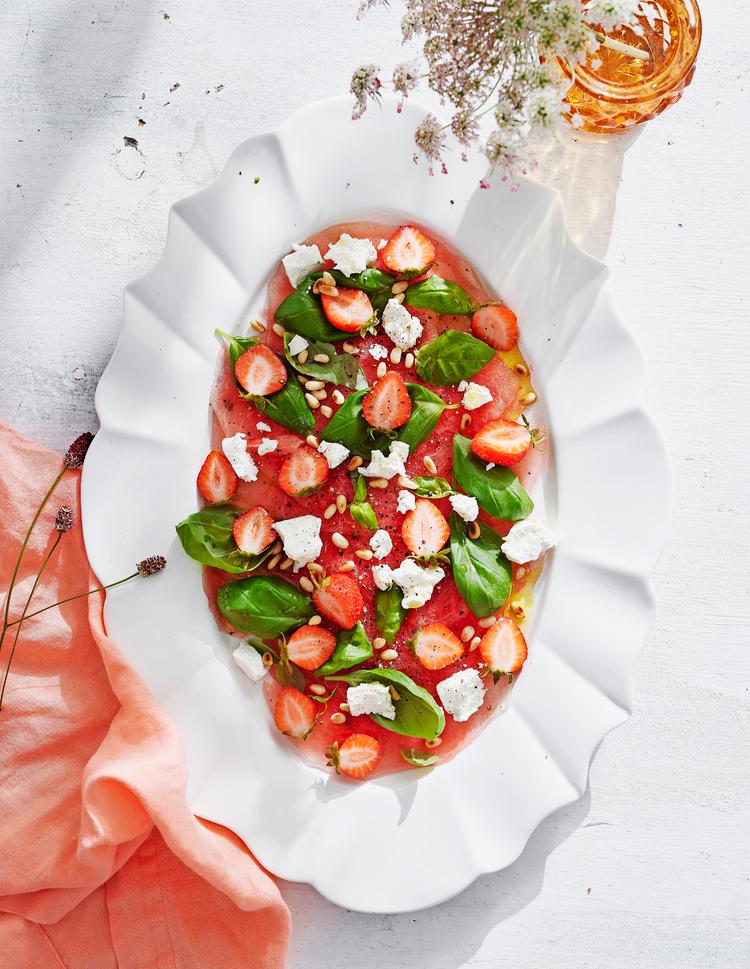 Vesimeloni-fetacarpaccio – katso resepti | Meillä kotona