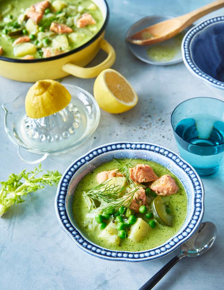 Vihreä lohikeitto – katso resepti | Meillä kotona