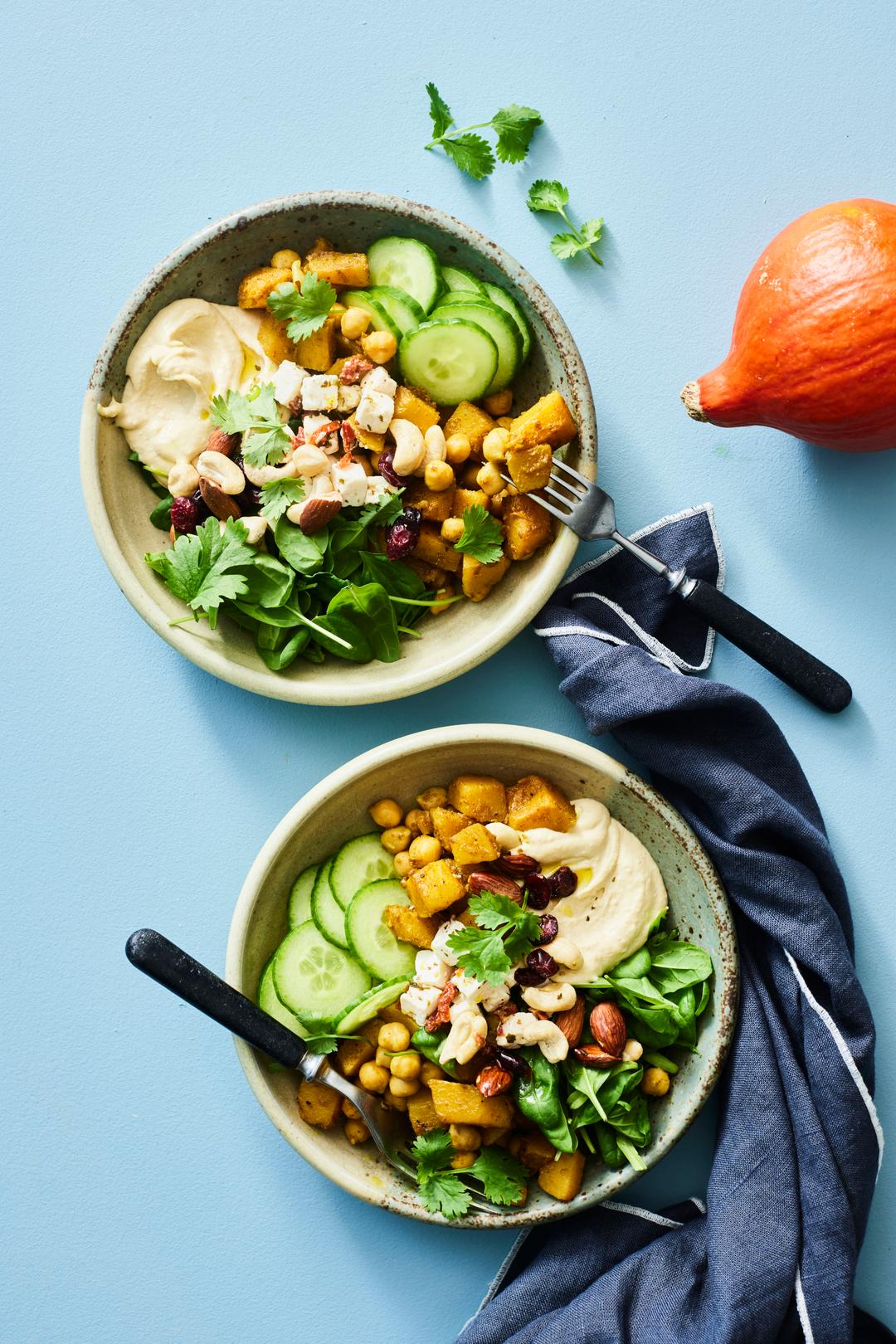 Kurpitsa-kikhernesalaattikulhot – katso resepti | Maku